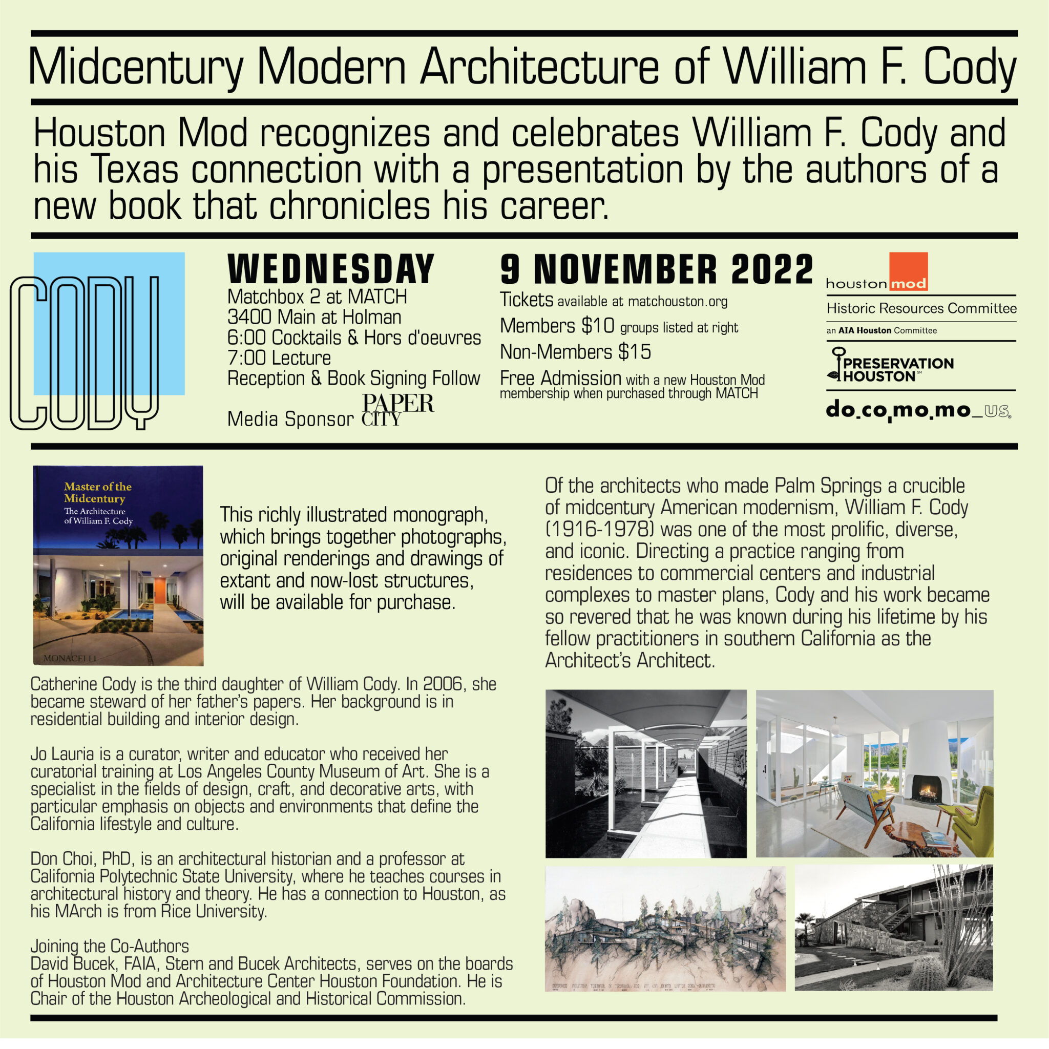 Master of the Midcentury: The Architecture of William F. Cody - HoustonMod